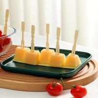 China Disposable Bamboo Fruit Fork 9cm Eco-Friendly Straight Cutlery for Salad for sale