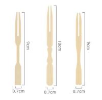China Disposable Bamboo Fruit Fork 9cm Eco-Friendly Straight Cutlery for Salad for sale
