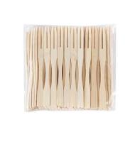 China Disposable Bamboo Fruit Fork 9cm Eco-Friendly Straight Cutlery for Salad for sale