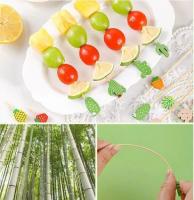 China Multi Color Disposable Biodegradable 12 Cm Natural Bamboo Fruit Fork Cocktail Sticks for sale