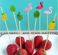 China 12 Cm Disposable Bamboo Fruit Forks Eco-Friendly Cocktail Sticks with Different Size for sale