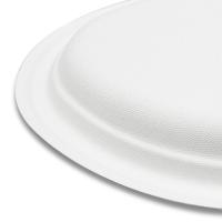 China 9 inch Eco Friendly Sugarcane Bagasse Round Disposable Plate 47x33x31.5 cm for sale