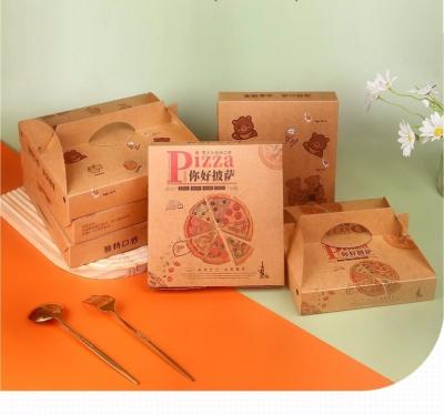 China Kraft Corrugated Pizza Box 12in Eco Friendly Disposable Food Packaging with Custom Logo for sale