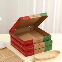 China Portable Thick Recycled Corrugated Pizza Box 7-12in Disposable Eco-Friendly Food Container for sale
