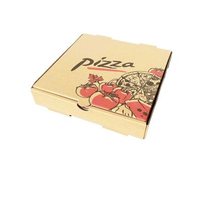 China Custom Logo Corrugated Kraft Pizza Box 40x35x15cm Eco Friendly Disposable 12in for sale