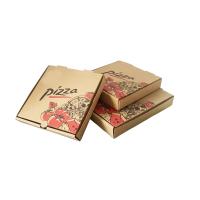 China Custom Logo Corrugated Kraft Pizza Box 40x35x15cm Eco Friendly Disposable 12in for sale