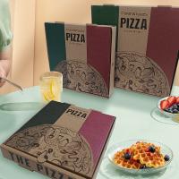 China Kraft Paper Pizza Box 7-12in Disposable Eco-Friendly Food Container Bulk Pack 0.5kg for sale