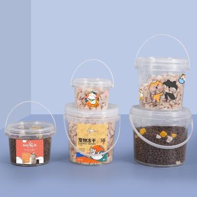 China US Food Grade PP Plastic Bucket 1L 2L 3L Cat Dog Food Storage Container for sale
