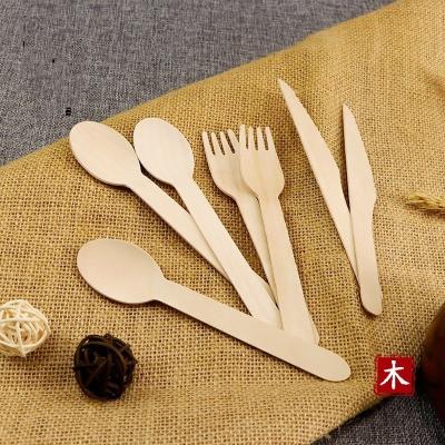 China Natural Bamboo Cutlery Set 14cm 17cm Eco Friendly Disposable Knife Fork Spoon for sale