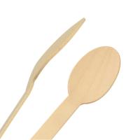 China Natural Bamboo Cutlery Set 14cm 17cm Eco Friendly Disposable Knife Fork Spoon for sale