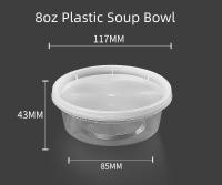 China Transparent PP Plastic Soup Bowl 117mm Disposable Lunch Box Eco Friendly Custom Logo for sale