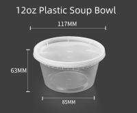 China Transparent PP Plastic Soup Bowl 117mm Disposable Lunch Box Eco Friendly Custom Logo for sale