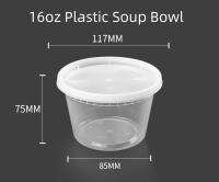 China Transparent PP Plastic Soup Bowl 117mm Disposable Lunch Box Eco Friendly Custom Logo for sale