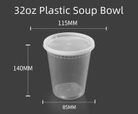 China Transparent PP Plastic Soup Bowl 117mm Disposable Lunch Box Eco Friendly Custom Logo for sale