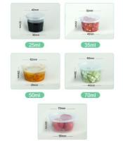 China Disposable PP Sauce Cup with Lid 13cm x 12.4cm x 10.5cm Perfectly Sealed Plastic Bucket for sale
