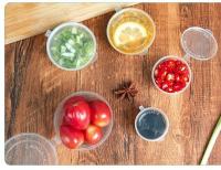 China Disposable PP Sauce Cup with Lid 13cm x 12.4cm x 10.5cm Perfectly Sealed Plastic Bucket for sale