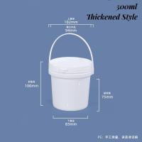 China Food Grade PP Plastic Bucket with Handle 500ml 1.5L 2L for Milk Tea Fruit Packaging for sale