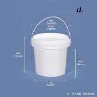 China Food Grade PP Plastic Bucket with Handle 500ml 1.5L 2L for Milk Tea Fruit Packaging for sale
