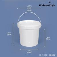 China Food Grade PP Plastic Bucket with Handle 500ml 1.5L 2L for Milk Tea Fruit Packaging for sale