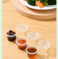 China 100ml Food Grade PP Sauce Cup with Lid Two Parts Separate Box for Juice or Sauce for sale