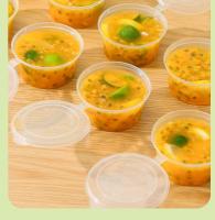 China 100ml Food Grade PP Sauce Cup with Lid Two Parts Separate Box for Juice or Sauce for sale