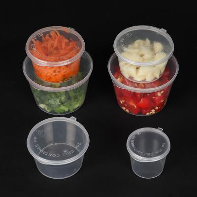 China Disposable 1 Oz Food Grade Plastic Cup with Lid and Separate PP Box for Sauce or Juice for sale