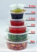 China Disposable 1 Oz Food Grade Plastic Cup with Lid and Separate PP Box for Sauce or Juice for sale