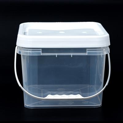 China Food Grade PP Square Plastic Bucket 100ml to 6000ml Portable Multi Color Leakproof for sale