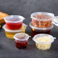 China SGS Checked Food Grade PP Plastic Cup 1-8 Oz Sauce Juice Separate Box with Lid for sale