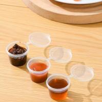 China SGS Checked Food Grade PP Plastic Cup 1-8 Oz Sauce Juice Separate Box with Lid for sale