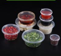 China SGS Checked Food Grade PP Plastic Cup 1-8 Oz Sauce Juice Separate Box with Lid for sale