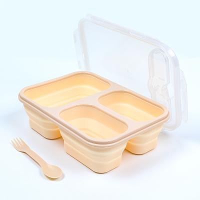 China Leakproof BPA Free Silicone Bento Lunch Box 240x175x75.5mm 385g Custom Colors for sale