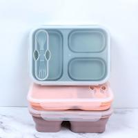 China Leakproof BPA Free Silicone Bento Lunch Box 240x175x75.5mm 385g Custom Colors for sale