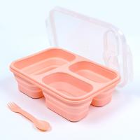 China Leakproof BPA Free Silicone Bento Lunch Box 240x175x75.5mm 385g Custom Colors for sale