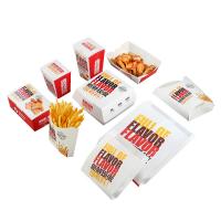 China Custom Recycled French Fries Paper Boxes 1000ml Eco Friendly Fast Food Takeaway Packaging for sale