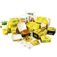 China Disposable Eco-Friendly Kraft Paper Hamburger Rice Takeaway Box 500ml Customizable for sale
