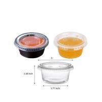 China Customized 2 Oz Disposable PP Sauce Cups with Lids for Portion Control 13cm for sale
