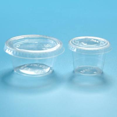 China 35ml Plastic Dipping Sauce Container PP Round Takeaway Food Cup 13cm for sale