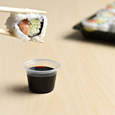 China 1 Oz Degradable Plastic Disposable PLA Condiment Cup with Lid Customized Request for sale