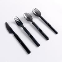 China 6 in 1 Individually Wrapped Disposable Plastic Heavy Duty Spoon Fork Set 14cm 18cm for sale