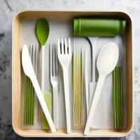 China White PP Disposable Cutlery Set 14cm 18cm Knife Spoon Fork Custom Logo for sale