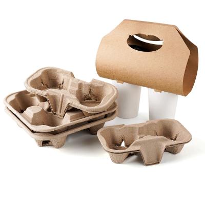 China Eco Friendly Disposable Paper Coffee Cup Carrier Tray 2 4 6 Cup Holder with OEM for sale