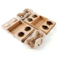 China Brown Kraft Paper Coffee Cup Carrier Holder 2 Cup Custom Recyclable Eco Friendly Takeaway for sale