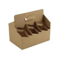 China Brown Kraft Paper Coffee Cup Carrier Holder 2 Cup Custom Recyclable Eco Friendly Takeaway for sale