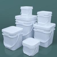 China Square Plastic Bucket with Lid 1L 2L 3L 4L 5L PP Round Eco Friendly Biodegradable Custom Logo for sale