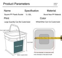 China Square Plastic Bucket with Lid 1L 2L 3L 4L 5L PP Round Eco Friendly Biodegradable Custom Logo for sale