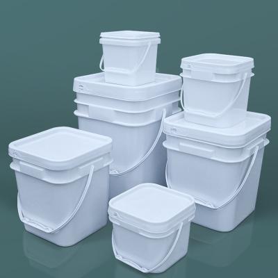 China Custom Food Grade PP Plastic Square Bucket with Lid 1L to 5L for Candy Honey for sale
