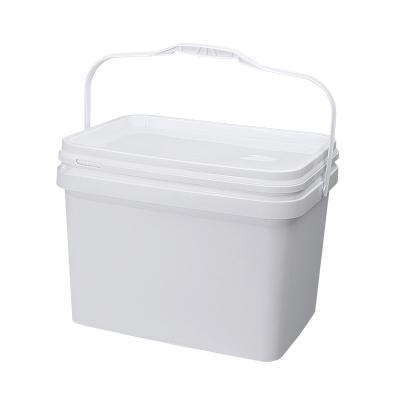 China PP Square Plastic Bucket 5L to 25L with Lid and Handle for Industrial Use for sale