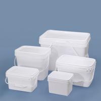 China PP Square Plastic Bucket 5L to 25L with Lid and Handle for Industrial Use for sale