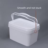 China PP Plastic Bucket 1L to 5L White Square Heavy Duty with Lid and Handles for sale